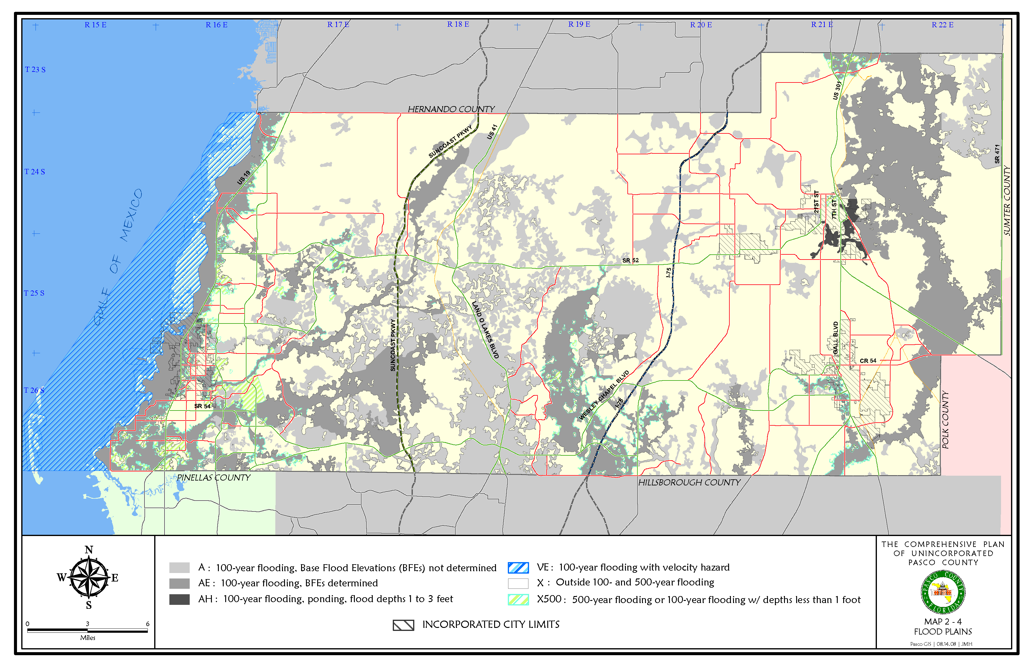 Pasco County Florida Street Map